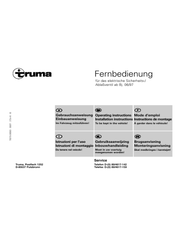 Truma Elasi Gebrauchsanweisung Und Einbauanweisung | Manualzz