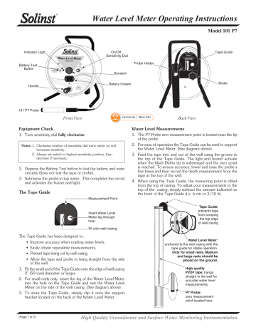Solinst 101 Water Level Meter Instructions | Manualzz
