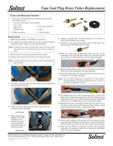 Solinst 105 Well Casing & Depth Indicator Instructions | Manualzz