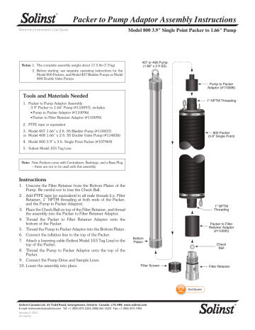 Solinst 800 Low-Pressure Packers Instructions | Manualzz