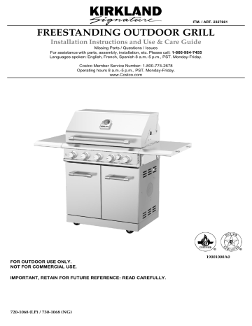 Kirkland Signature 720-1068 grill Owner Manual | Manualzz
