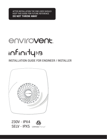 EnviroVent Infinity NB / Filterless-NB Installation Guide | Manualzz