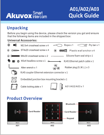 Akuvox A03 Quick guide | Manualzz