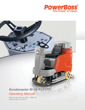 Checklist – before machine start-up. PowerBoss Scrubmaster B120 R, 88103105 PB SCRUBMASTER B120R ...