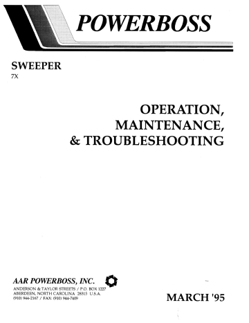 PowerBoss 7X Sweepers Operation and Maintenance Manual | Manualzz