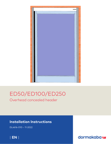 Dormakaba ED50/100/250 Overhead Concealed Swing Door Operator ...