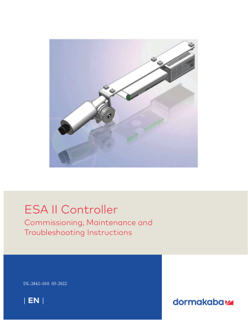 Dormakaba ESA100 Sliding Door Troubleshooting instruction | Manualzz