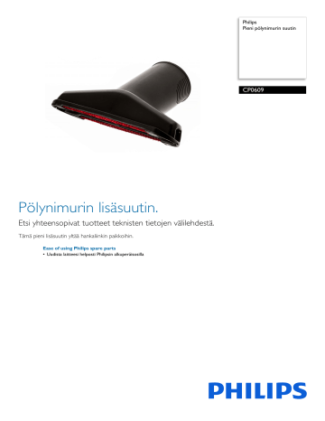 Philips CP0609/01 Pieni pölynimurin suutin Product datasheet | Manualzz