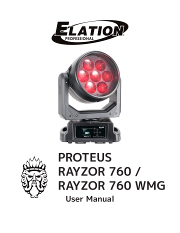 Elation PROTEUS RAYZOR 760 User Manual | Manualzz