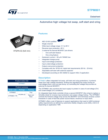 STMicroelectronics STPM801 Datasheet | Manualzz