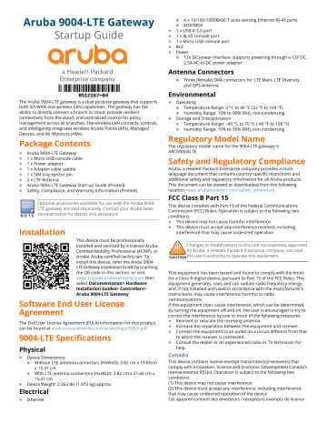 Aruba 9004-LTE Gateway User Guide | Manualzz