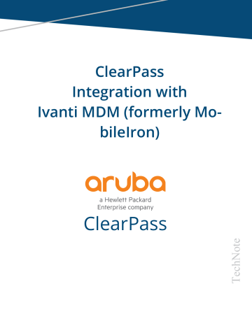 Aruba ClearPass Integration User Guide | Manualzz
