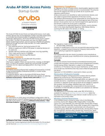 Aruba AP-505H User Guide | Manualzz