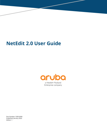 Aruba NetEdit 2.0 User Guide | Manualzz