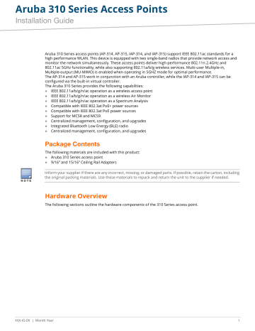 Aruba AP-310 Series Installation Guide | Manualzz