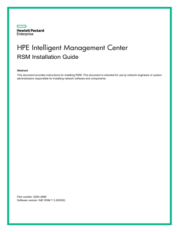 HPE Intelligent Management Center RSM Installation Guide | Manualzz