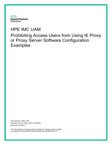 HPE IMC UAM - Prohibiting Access User Guide | Manualzz