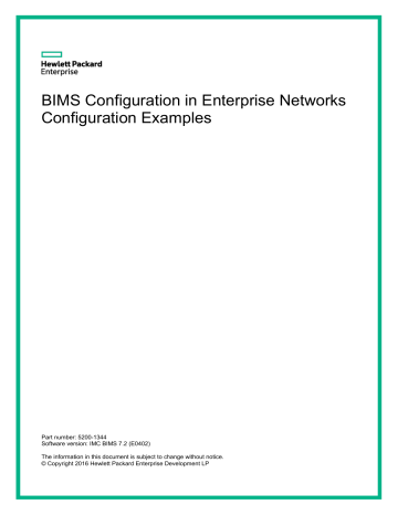 HPE IMC - BIMS User Guide | Manualzz