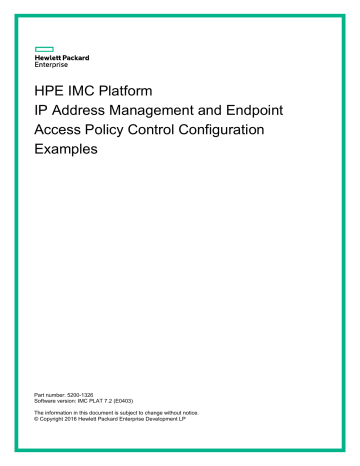 HPE IMC Platform IP Address User Guide | Manualzz