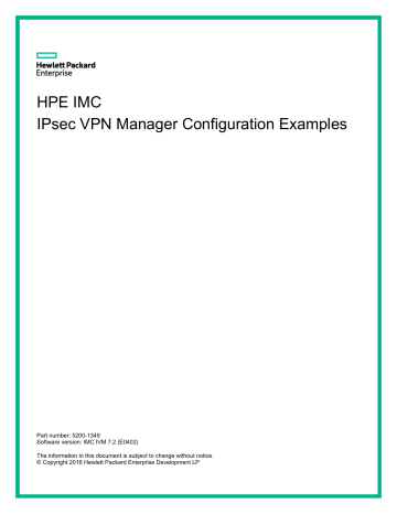 HPE IMC - IPsec VPN Manager User Guide | Manualzz