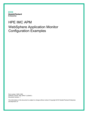 HPE IMC APM WebSphere Application Monitor User Guide | Manualzz