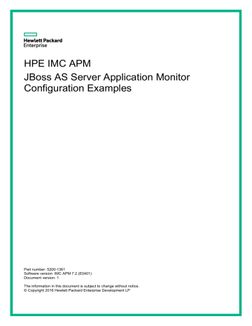HPE IMC APM JBoss AS Server Application Monitor User Guide | Manualzz
