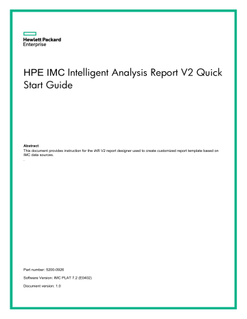 HPE IMC Intelligent Analysis Report V2 User Guide | Manualzz