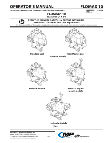 MP Pumps FLOMAX 10 Cast Iron Operator's Manual | Manualzz