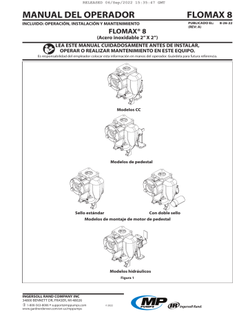 MP Pumps FLOMAX 8 Acero Inoxidable Manual de usuario | Manualzz