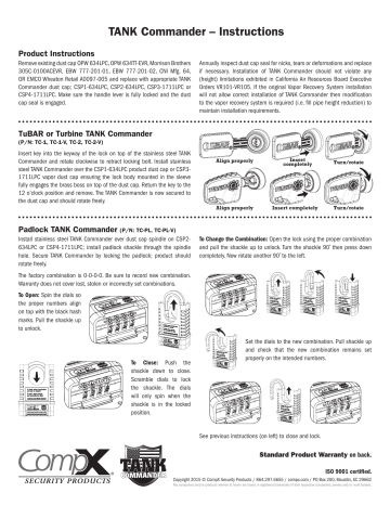 CompX Tank Commander Instruction Sheet | Manualzz