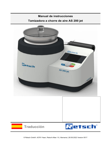 Retsch AS 200 jet Instrucciones de operación | Manualzz
