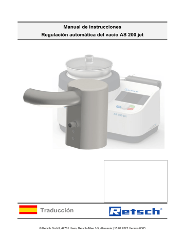 Retsch AS 200 jet Instrucciones de operación | Manualzz