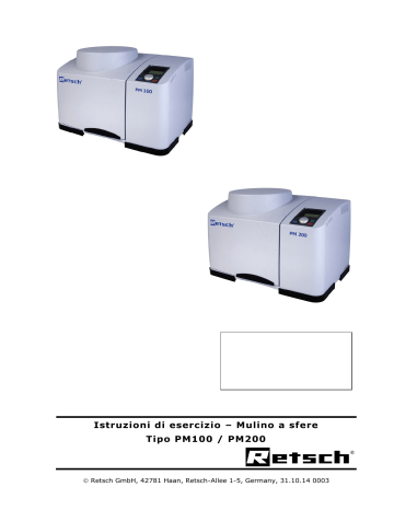 Retsch PM 100 Istruzioni per l'uso | Manualzz
