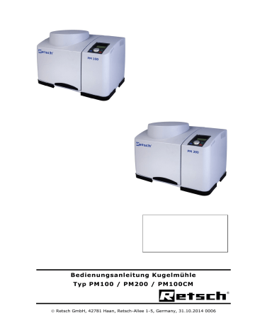 Retsch PM 100 Bedienungsanleitung | Manualzz