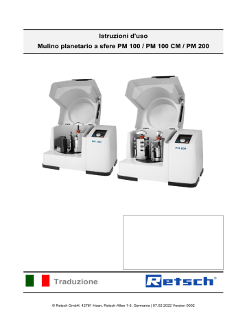 Retsch PM 100 Istruzioni per l'uso | Manualzz