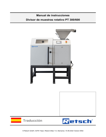 Retsch PT 300 Instrucciones de operación | Manualzz