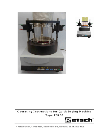 Retsch TG 200 取扱説明書 | Manualzz