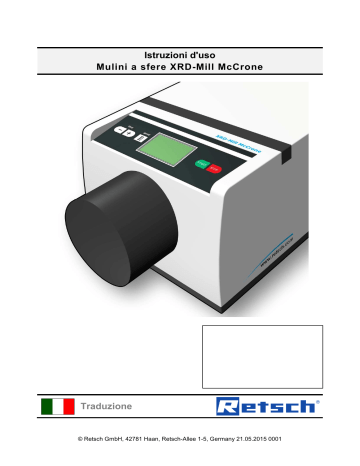 Retsch XRD Mill McCrone Istruzioni per l'uso | Manualzz