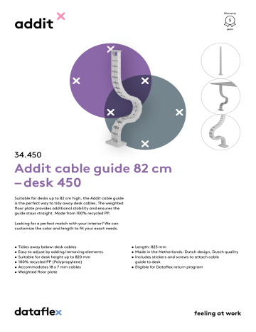 Dataflex 34.450 Addit cable guide 82 cm Product sheet | Manualzz