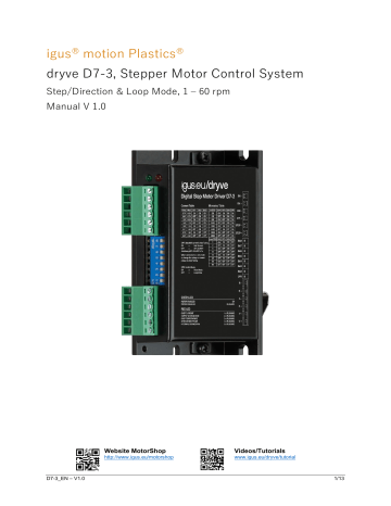Igus AK-DR-0037 D7 motor controller kit Manual | Manualzz