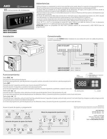 AKO AKO-D14223MT / AKO-D14220MT controller for milk tanks Instrucciones ...