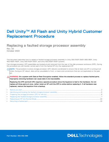 Dell EMC Unity XT 380F storage Service Manual | Manualzz