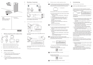 GEZE WTM Transmitting module Installation Instructions | Manualzz