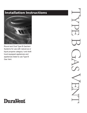 DuraVent Type B Gas Vent Installation Instructions | Manualzz