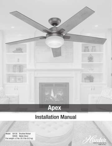 Hunter Fan 59156 Ceiling Fan Owner's Manual | Manualzz
