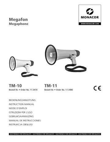 Monacor TM-10 Megaphone instruction manual | Manualzz