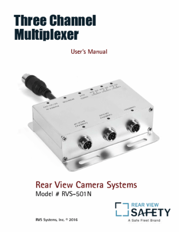 Rear View Safety RVS-501N Multiplexer Control Box Instruction manual ...