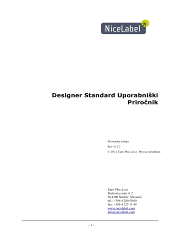 NiceLabel 6 Designer Standard Navodila | Manualzz