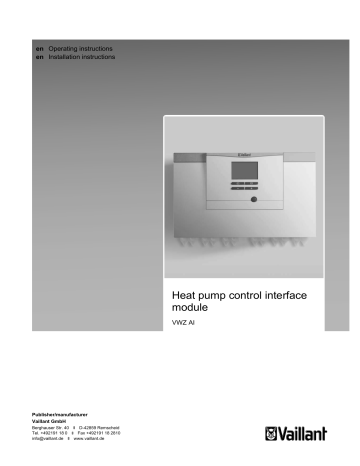 Vaillant Heat pump control interface module Installation Instructions ...