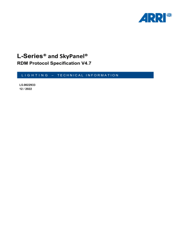 ARRI L-Series and SkyPanel - RDM Protocol Specification | Manualzz